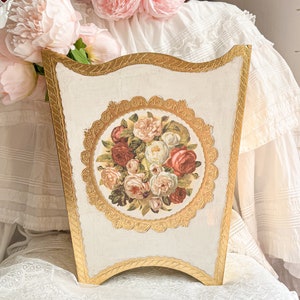 Italian Florentine Tray Wood Gold Baroque Rococo Luxury Royal Bin Trash ...