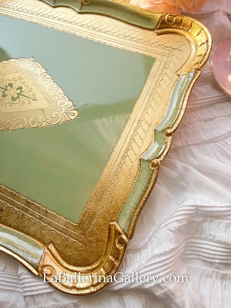 Italian Florentine Tray Wood Gold Baroque Rococo Decorative Tea Board ...