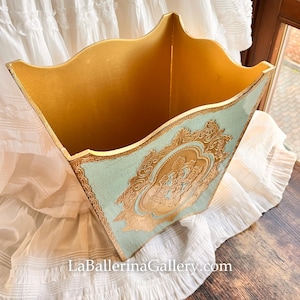Italian Florentine Tray Wood Gold Baroque Rococo Luxury Royal Bin Trash ...