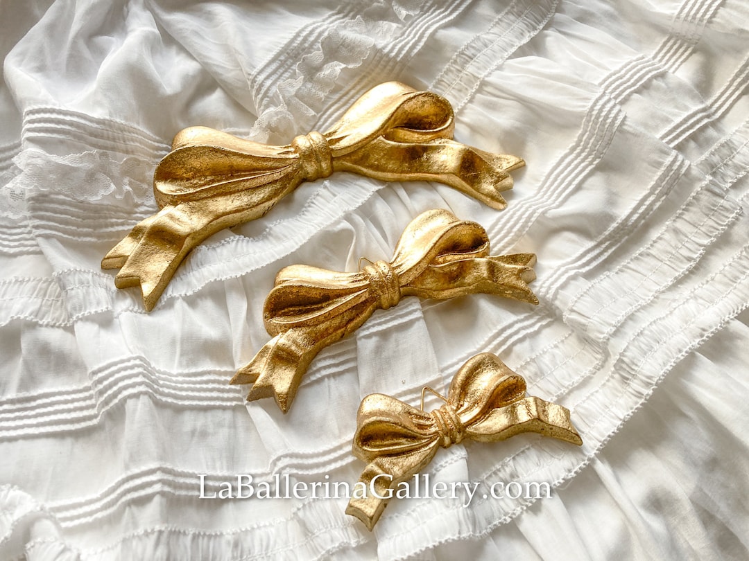 Italian Florentine Ribbon Bow Wall Hanging Wood Gold Baroque Rococo ...