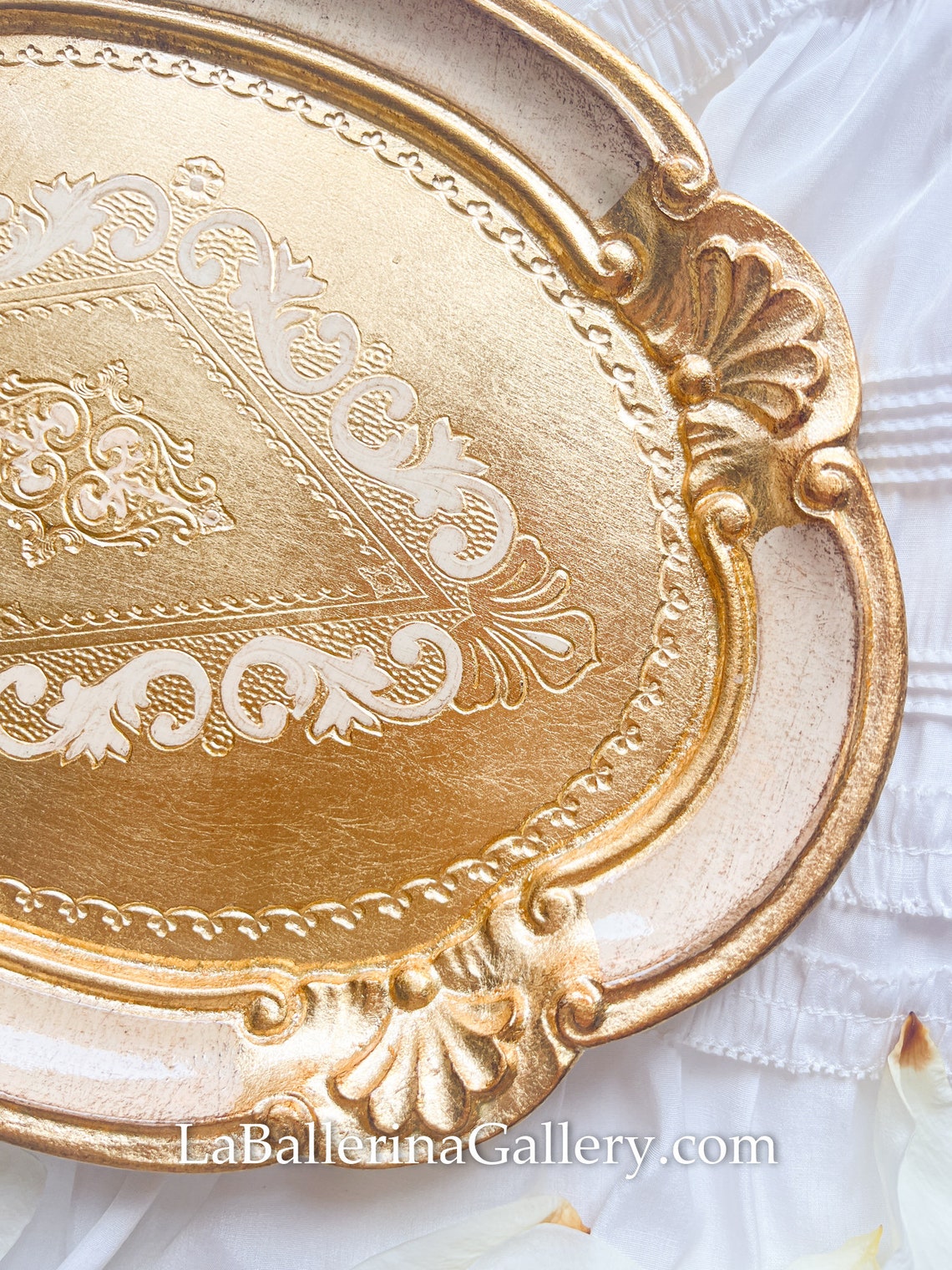 Italian Florentine Tray Wood Gold Baroque Rococo Decorative Tea Board ...
