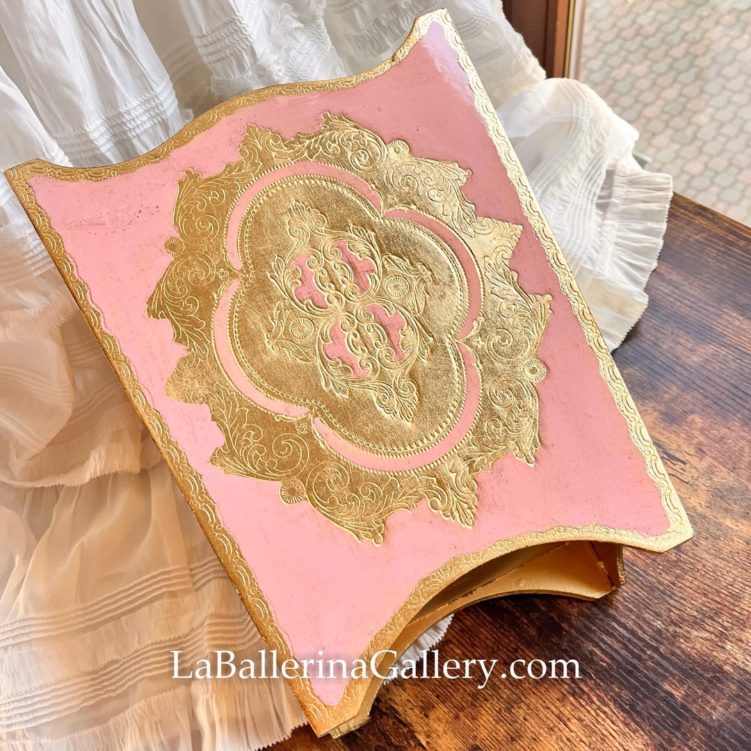 Italian Florentine Tray Wood Gold Baroque Rococo Luxury Royal Bin Trash ...
