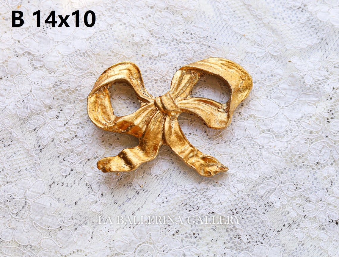 Italian Florentine Ribbon Bow Wall Hanging Wood Gold Baroque Rococo ...