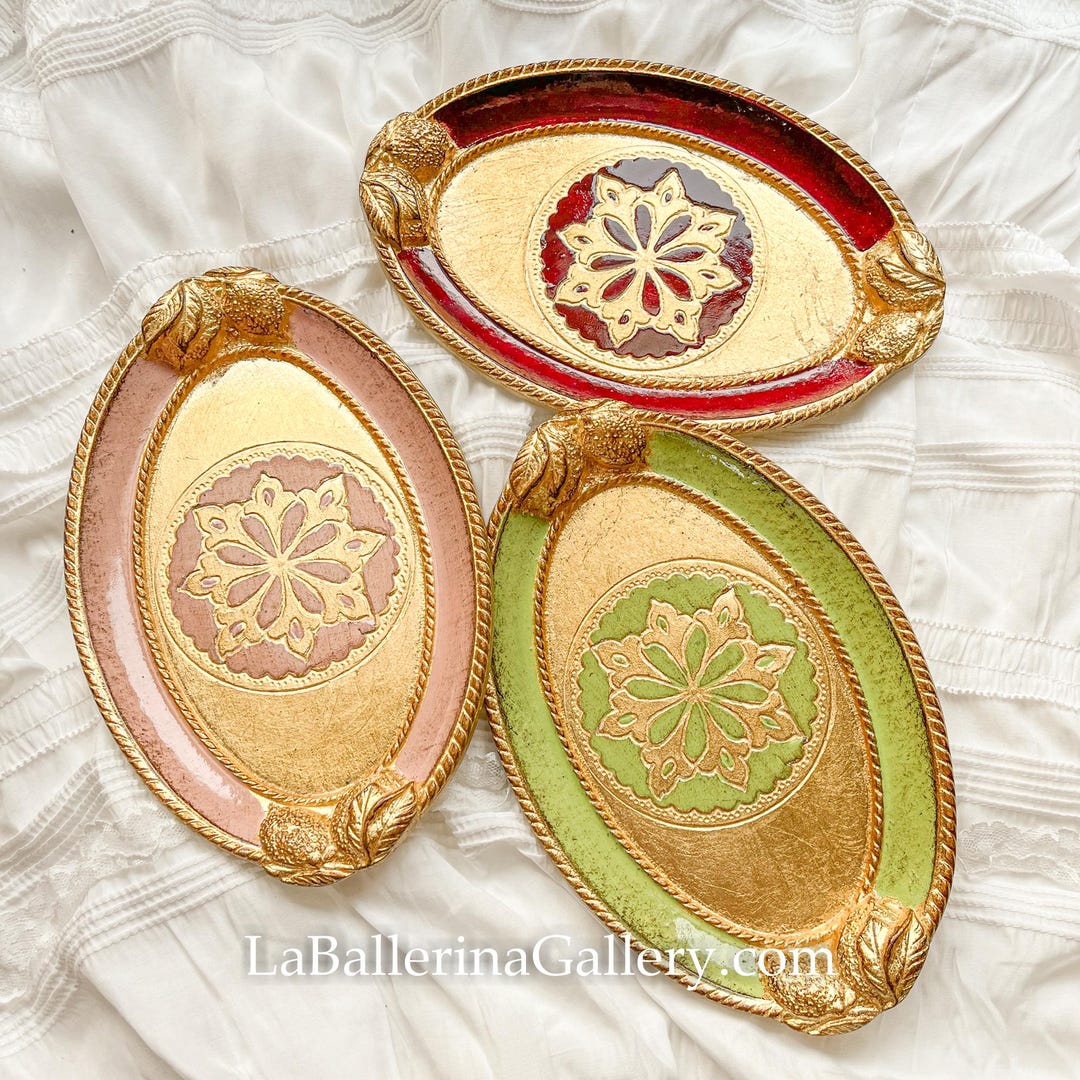 Italian Florentine Tray Wood Gold Baroque Rococo Decorative Tea Board ...