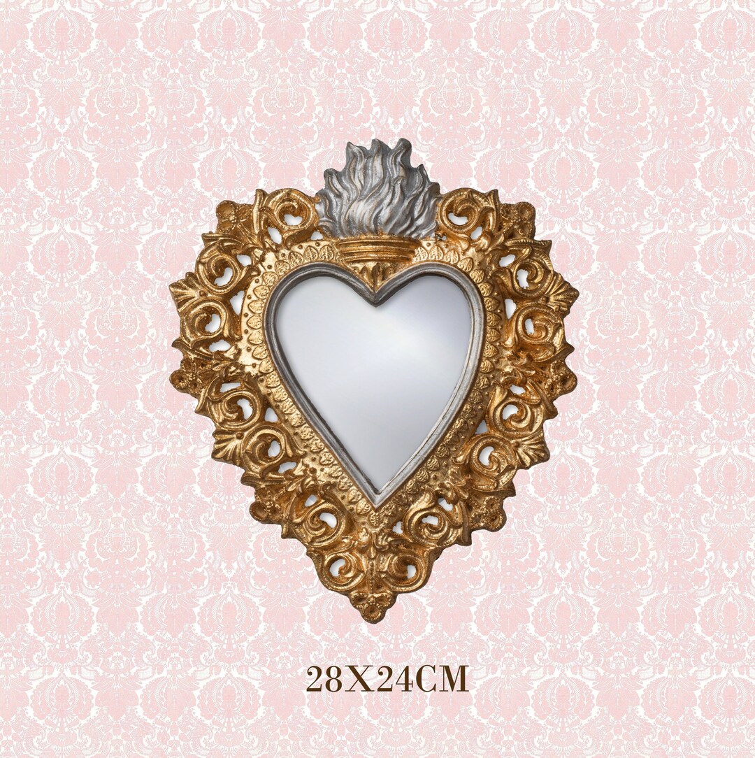 Italian Florentine Frame Mirror Sacred Heart of Jesus Wood - Etsy