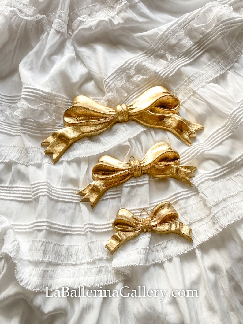 Italian Florentine Ribbon Bow Wall Hanging Wood Gold Baroque - Etsy