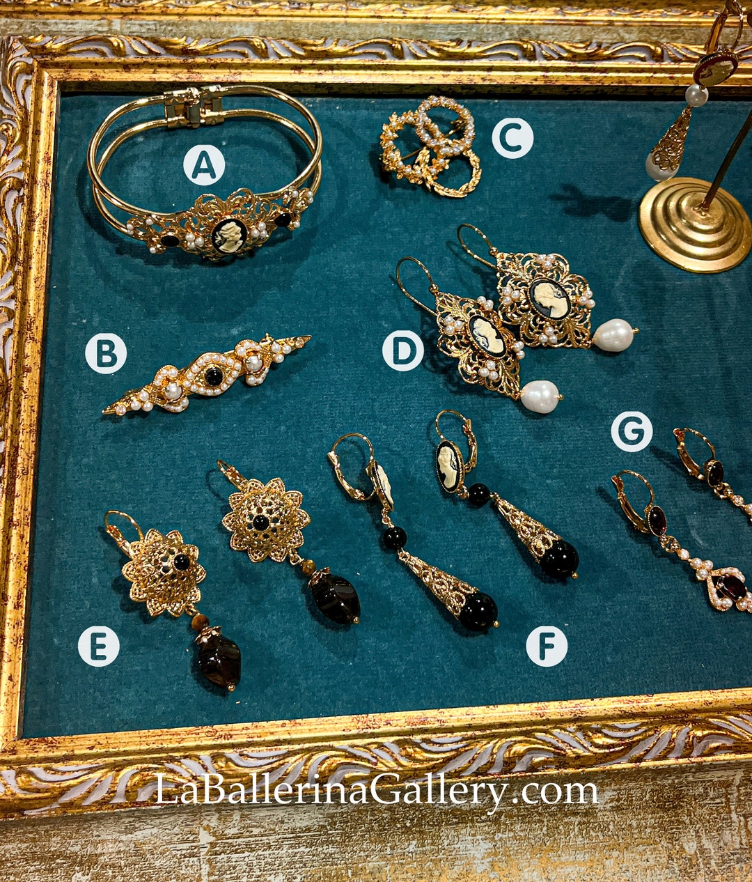 Italian Renaissance Jewelry Earrings Bracelet Brooch Pearl Cameo Gold ...