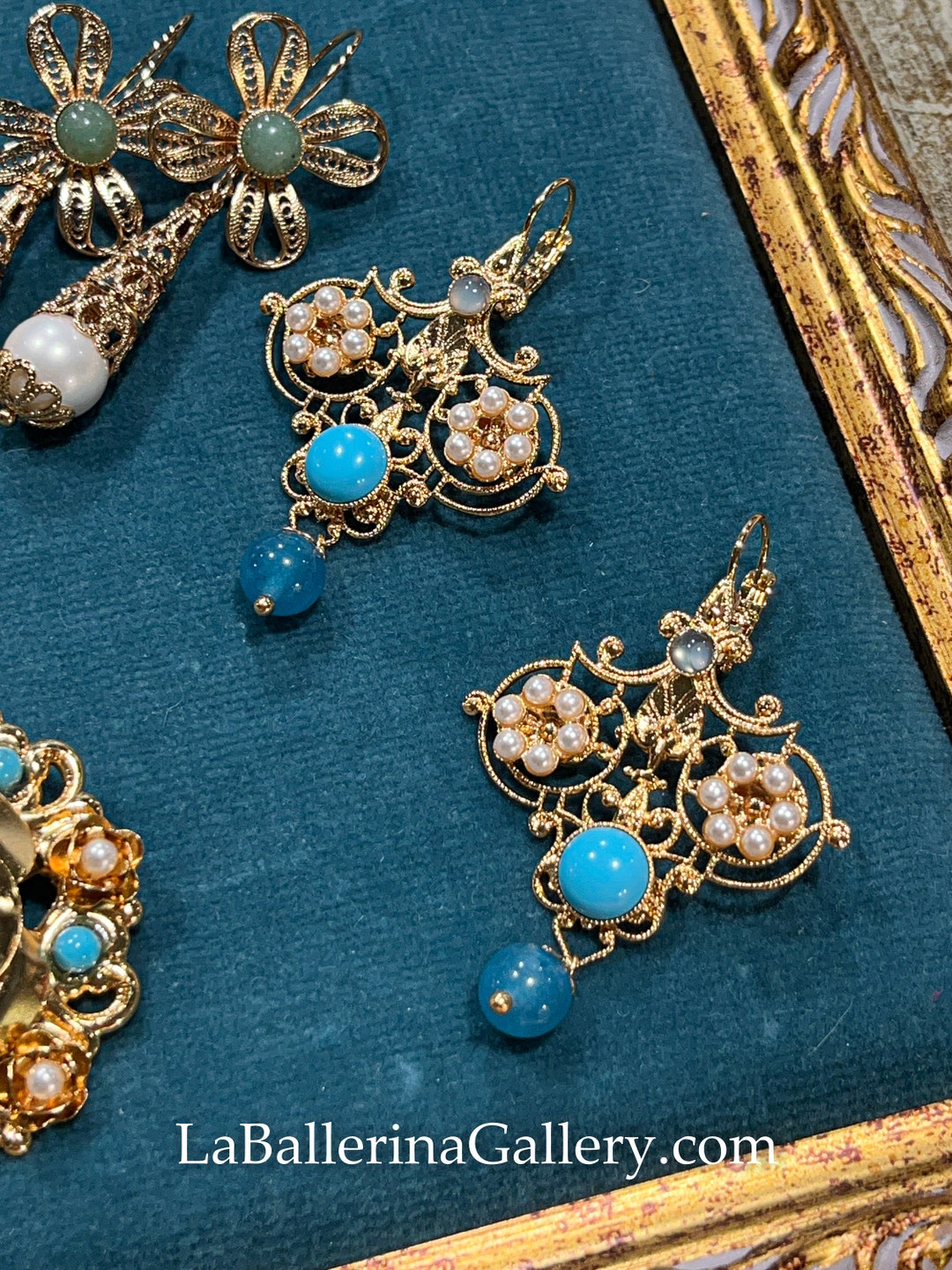 Italian Renaissance Jewelry Earrings Pearl Baroque Rococo Gold Vintage ...
