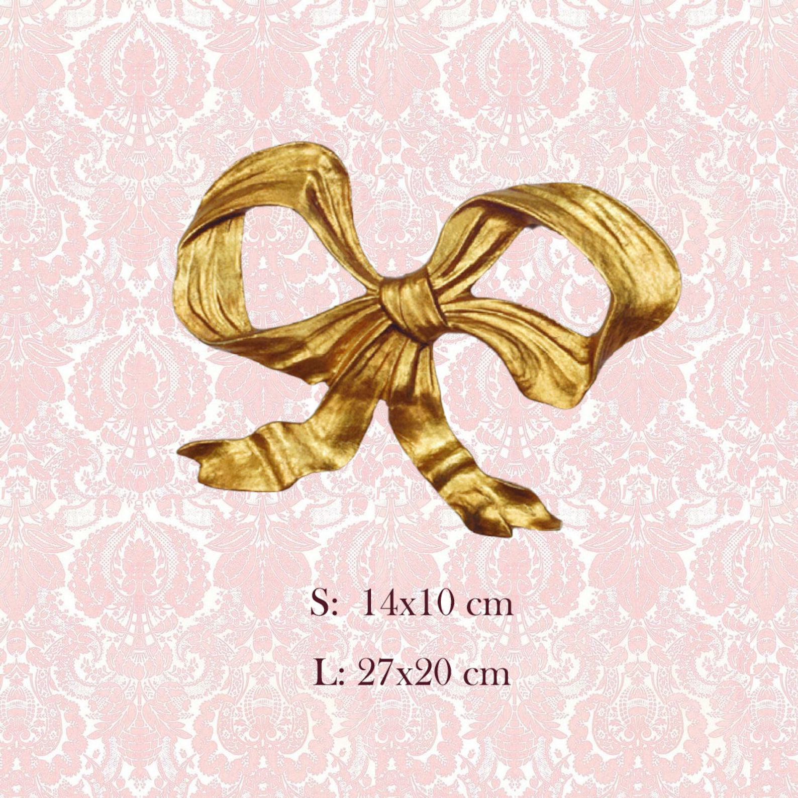 Italian Florentine Ribbon Bow Wall Hanging Wood Gold Baroque Rococo ...