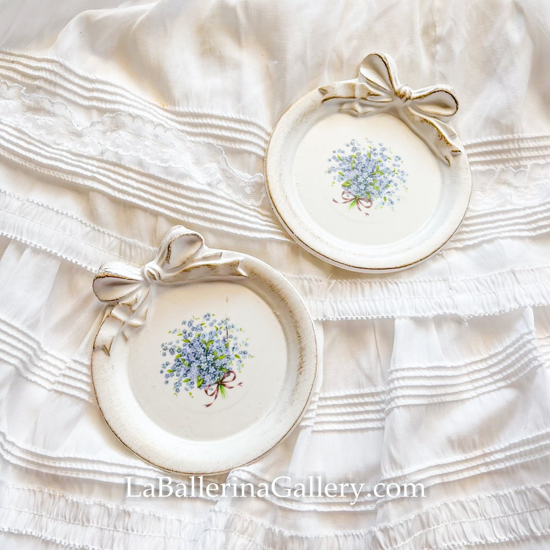 2 Pieces Italian Florentine Coasters Boutique Ribbon Bow Baroque Rococo ...