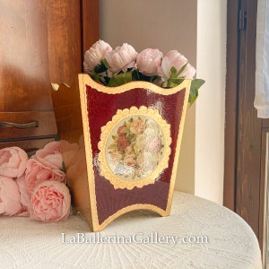 Italian Florentine Tray Wood Gold Baroque Rococo Luxury Royal Bin Trash ...