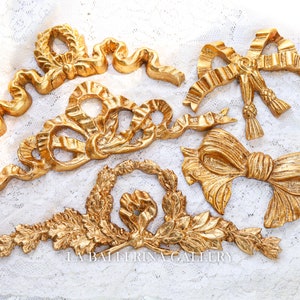 Italian Florentine Ribbon Bow Wall Hanging Wood Gold Baroque Rococo ...