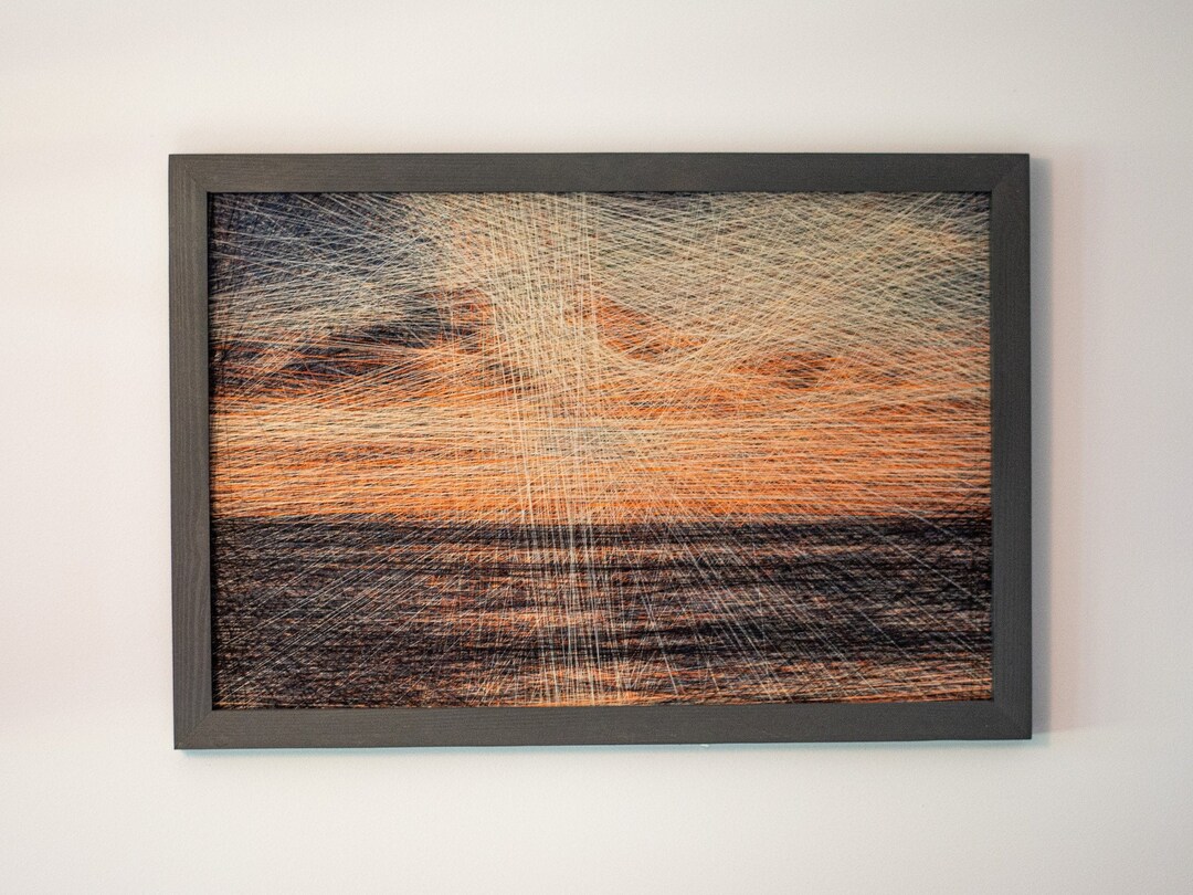 Sunset, String Art, Colorful Portrait, DIY Kit, Handmade Photo, Unique ...