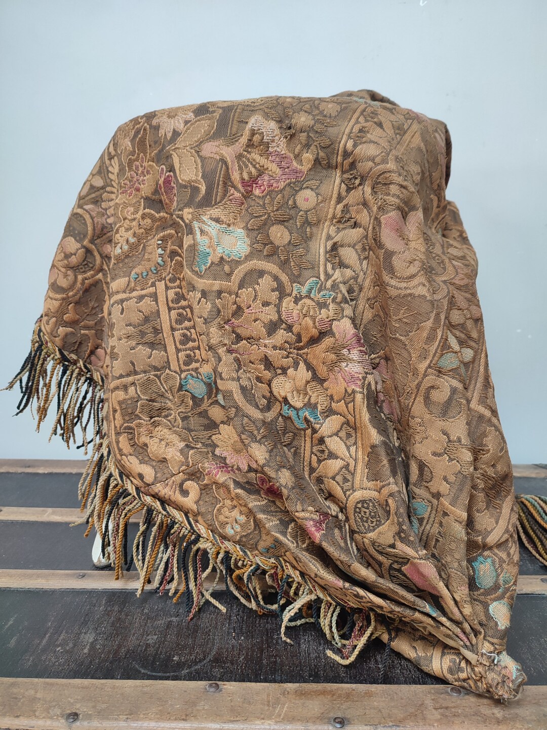 Antique Textile Remnant, 19th Century Upholstery Fabric for Sewing ...