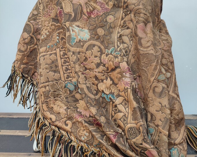 Antique Textile Remnant, 19th Century Upholstery Fabric for Sewing ...