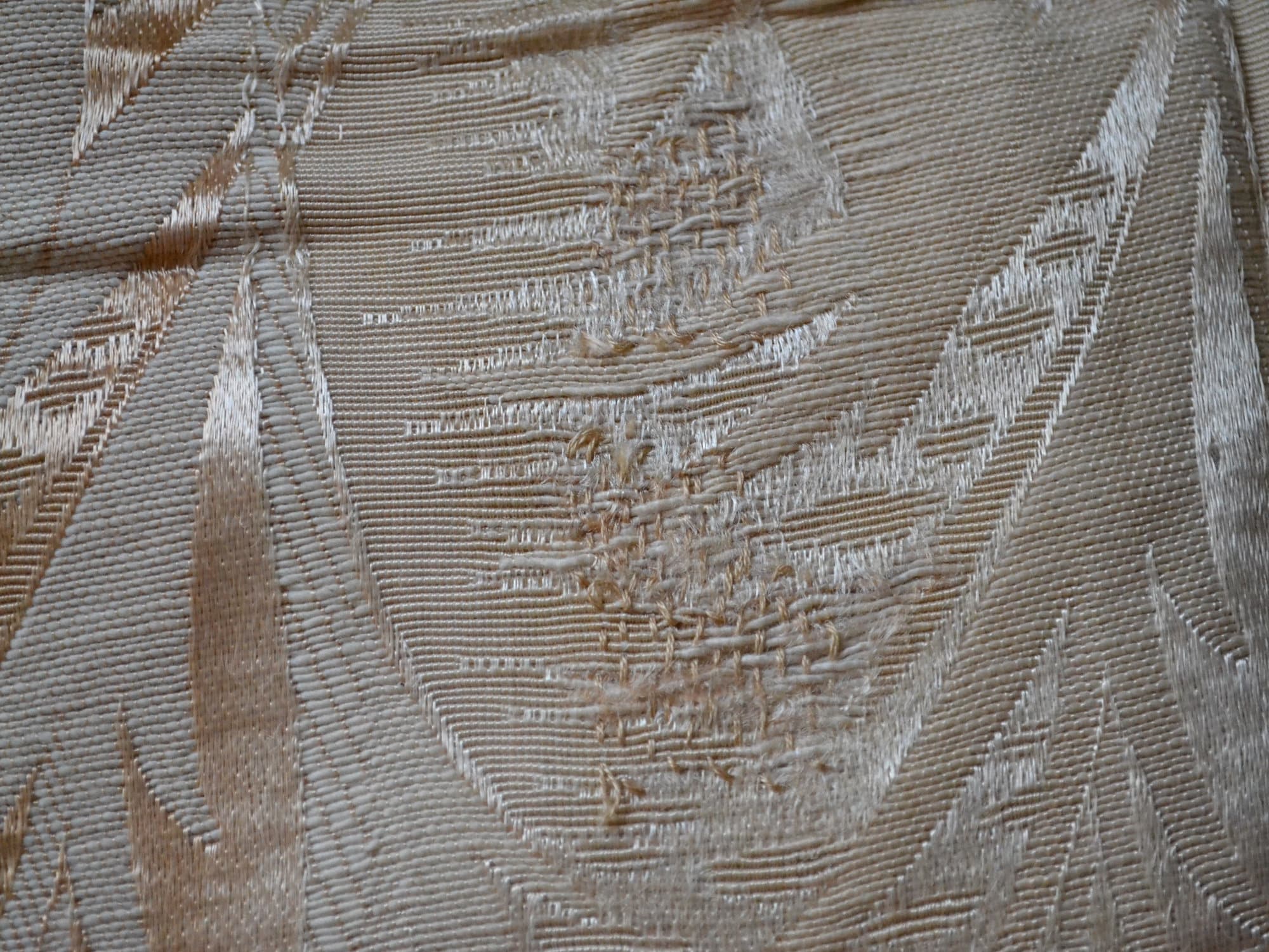 Art Deco Floral Silk Lampas Fabrics, Floral Tulip Décor, Antique 20S ...