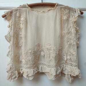 Antique Embroidered Dickey, Tulle See-through Lady's Tabard - Etsy