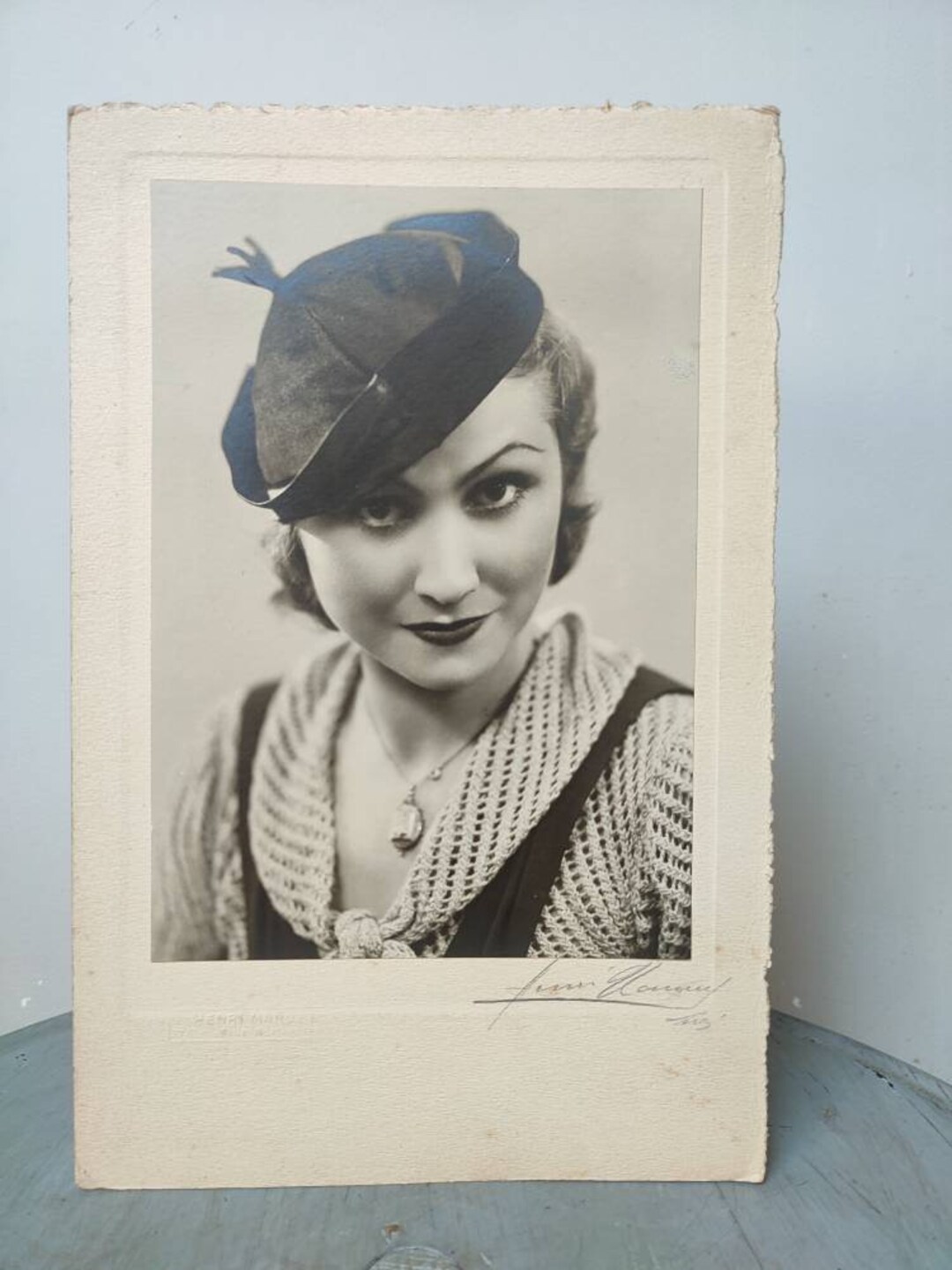 Black and White Signed Fashion Photo, 30s Paris Designer Fashion ...