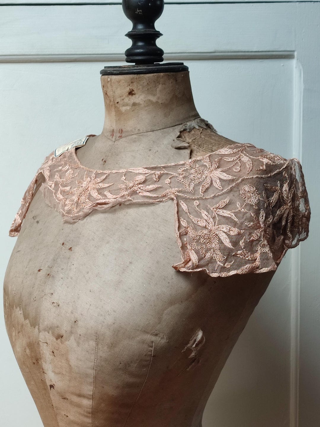 Pink Lace Collar and Shoulder for an Evening Dress, 1910 Haberdashery ...