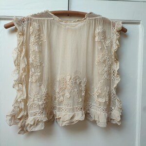 Antique Embroidered Dickey, Tulle See-through Lady's Tabard - Etsy