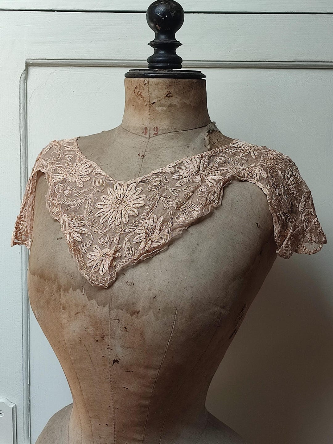 Pink Lace Collar and Shoulder for an Evening Dress, 1910 Haberdashery ...