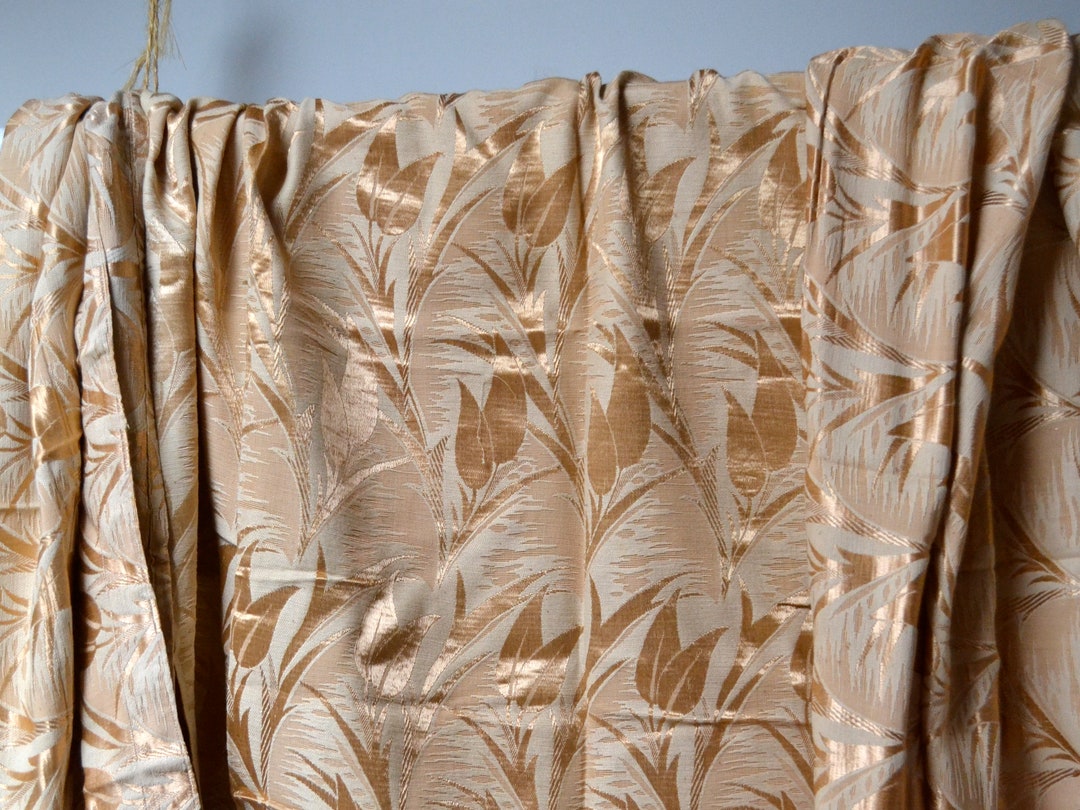 Art Deco Floral Silk Lampas Fabrics, Floral Tulip Décor, Antique 20S ...