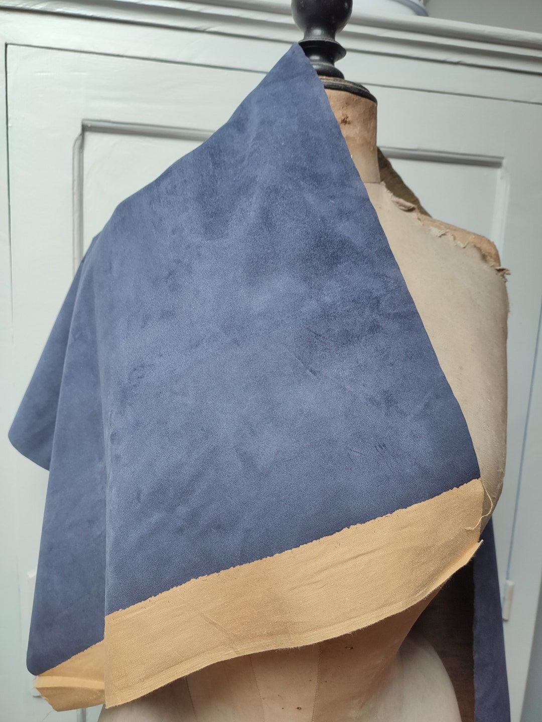 Antique Blue Silk Velvet Fabric Remnant, 1900 Era - Etsy