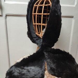 Antique Black Fur Coif Style, Winter Hood French Le Bon Marché - Etsy