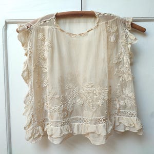 Antique Embroidered Dickey, Tulle See-through Lady's Tabard - Etsy