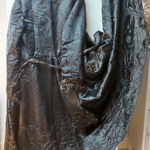 Art Deco Satin Robe With Floral Weaving and Quilting - Etsy