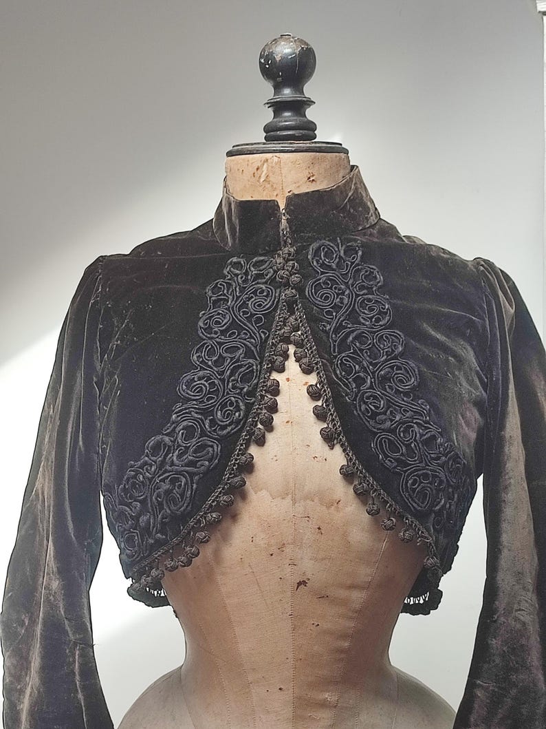 Edwardian Bolero Jacket in Brown Velvet With Trimming 1900 - Etsy