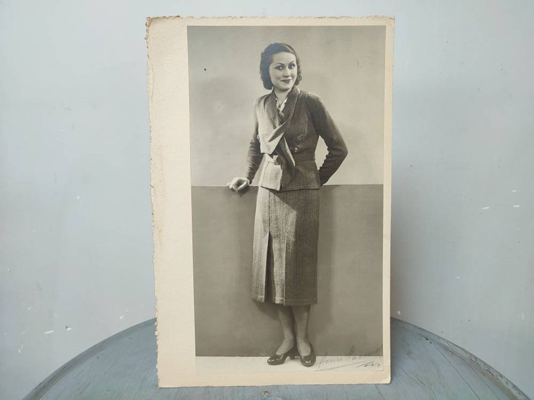 Signed Photo by Henri Manuel, Black and White Modiste Dress Studio ...