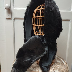 Antique Black Fur Coif Style, Winter Hood French Le Bon Marché - Etsy