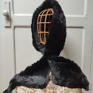 Antique Black Fur Coif Style, Winter Hood French Le Bon Marché - Etsy