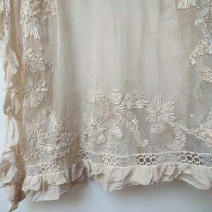 Antique Embroidered Dickey, Tulle See-through Lady's Tabard - Etsy