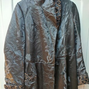 Art Deco Satin Robe With Floral Weaving and Quilting - Etsy