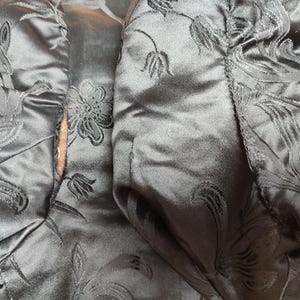 Art Deco Satin Robe With Floral Weaving and Quilting - Etsy