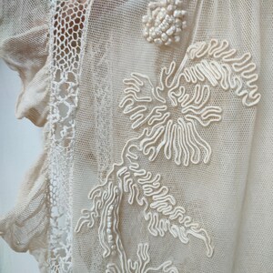 Antique Embroidered Dickey, Tulle See-through Lady's Tabard - Etsy
