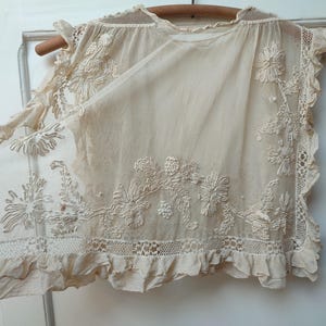 Antique Embroidered Dickey, Tulle See-through Lady's Tabard - Etsy