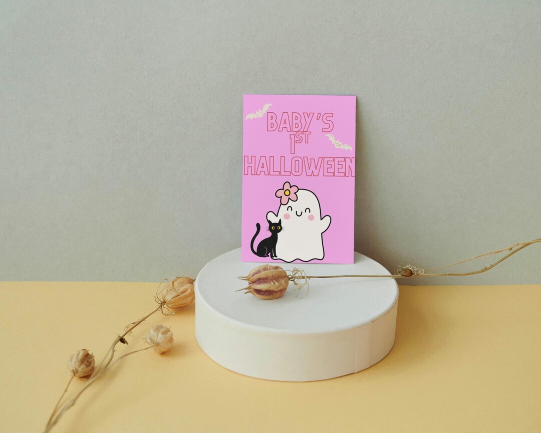 Personalized Baby's First Halloween Keepsake Cards - Milestone Photo ...