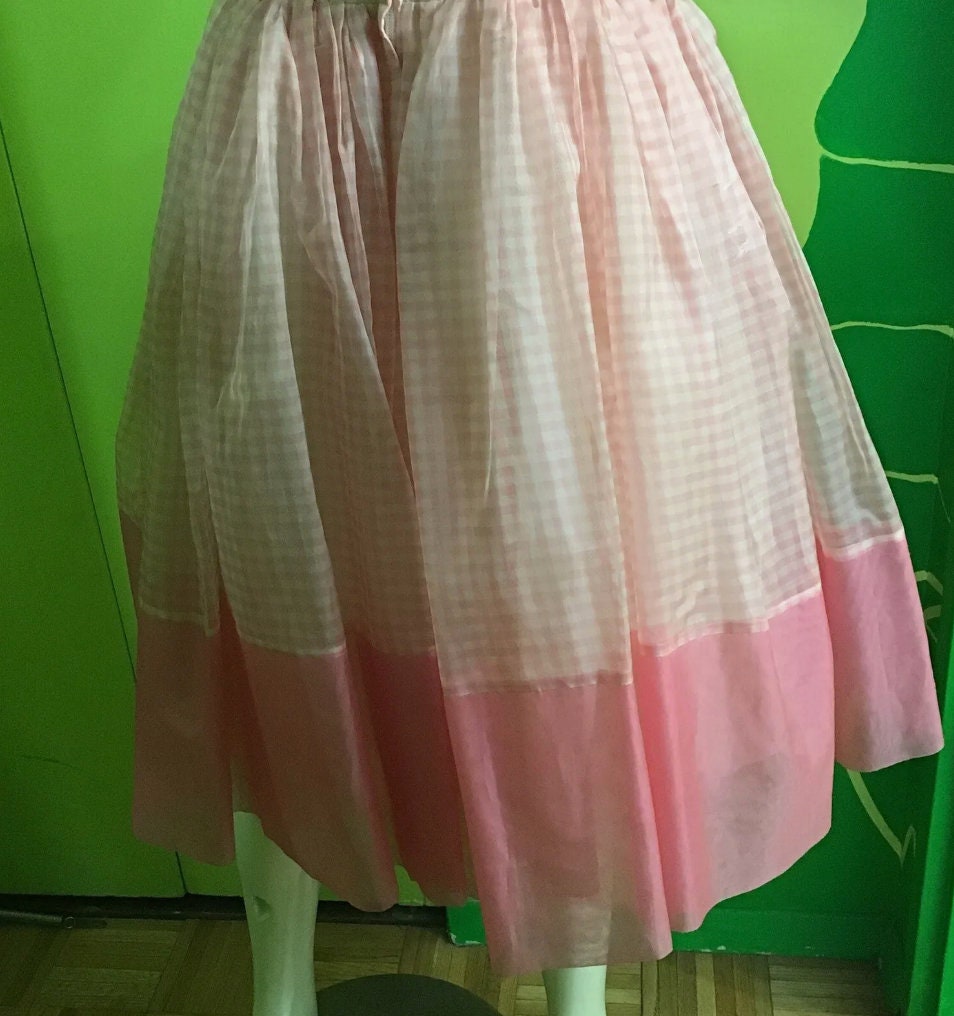Fabulous 1950s Pink & White Gingham Dress VLV Prom Rockabilly Wedding ...