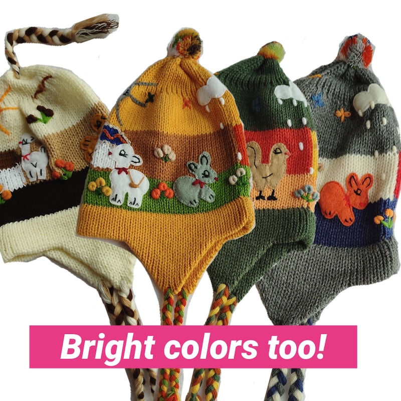 Peruvian Kids Knitted Hats - Etsy