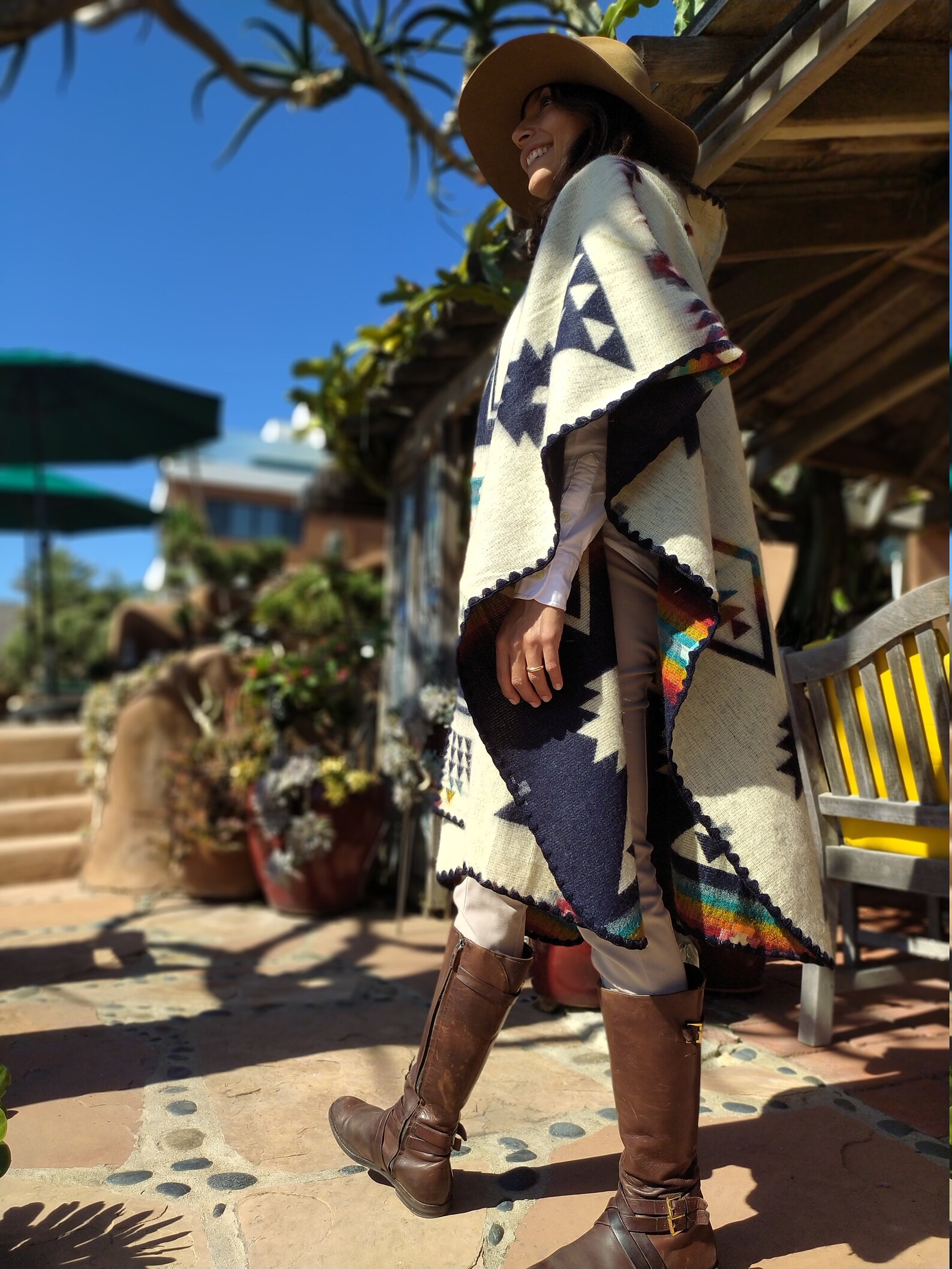 Southwest Style Alpaca Ruana Poncho Hooded Cape Cloak - Etsy