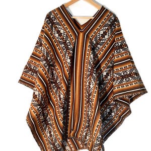 Peruvian Traditional Cusco Wool Blend Poncho , Ethnic Poncho, Unisex ...