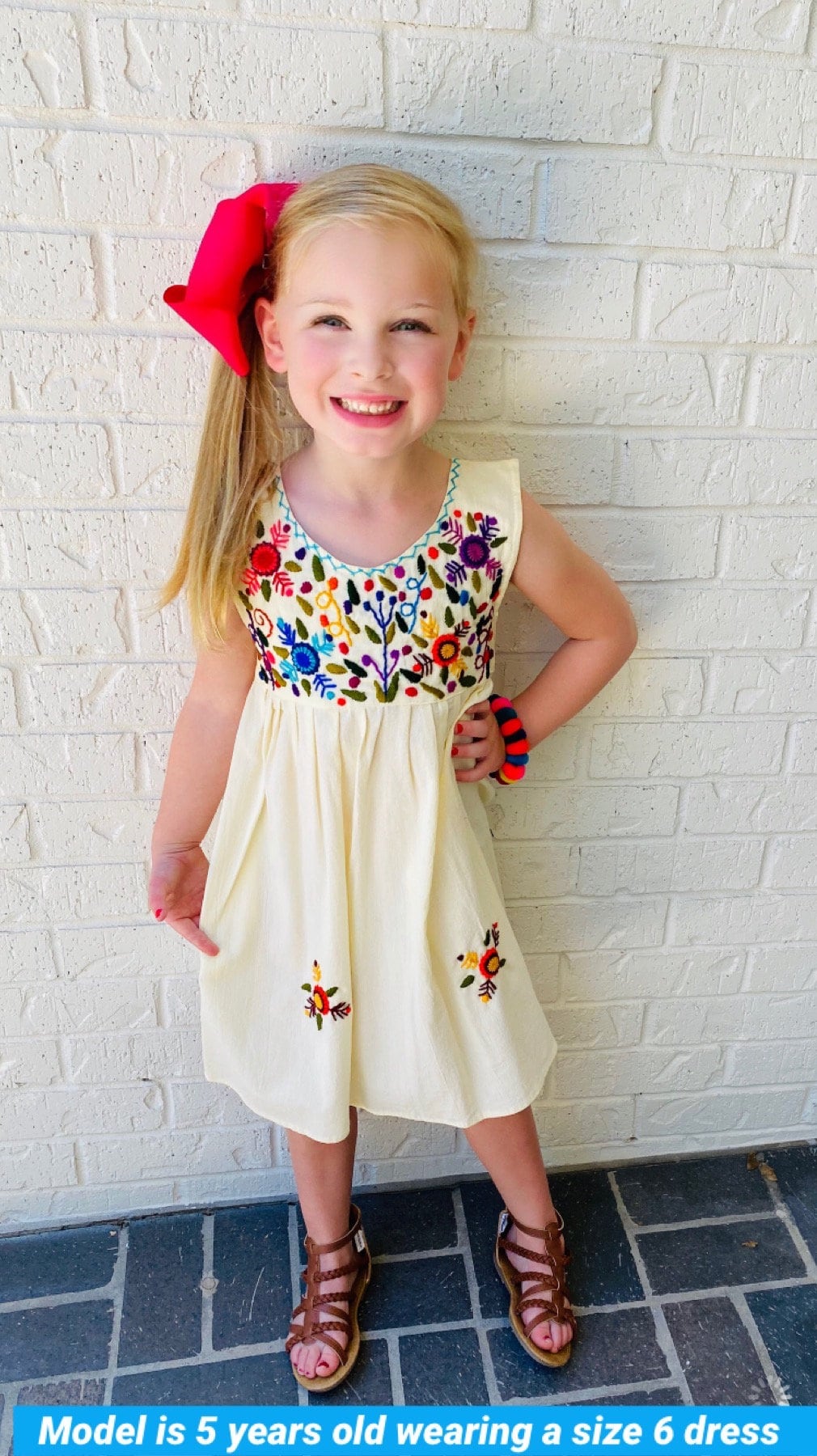 Girl's Sundress 100 % Cotton Hand-embroidered | Etsy