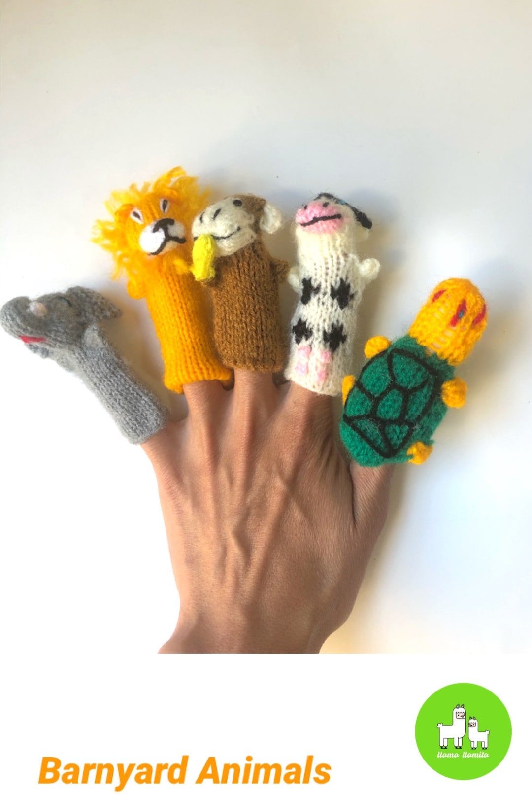 Stocking STUFFER 7 Handknitted Finger Puppets - Animal Finger Puppets ...