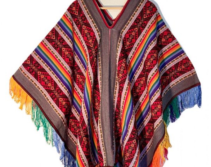 White Knit Poncho - Etsy