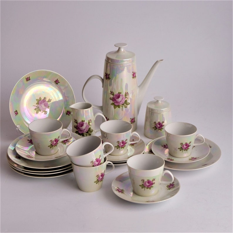 Vintage Tea Set for 6 KAHLA GDR 1970s Retro Coffee Set - Etsy