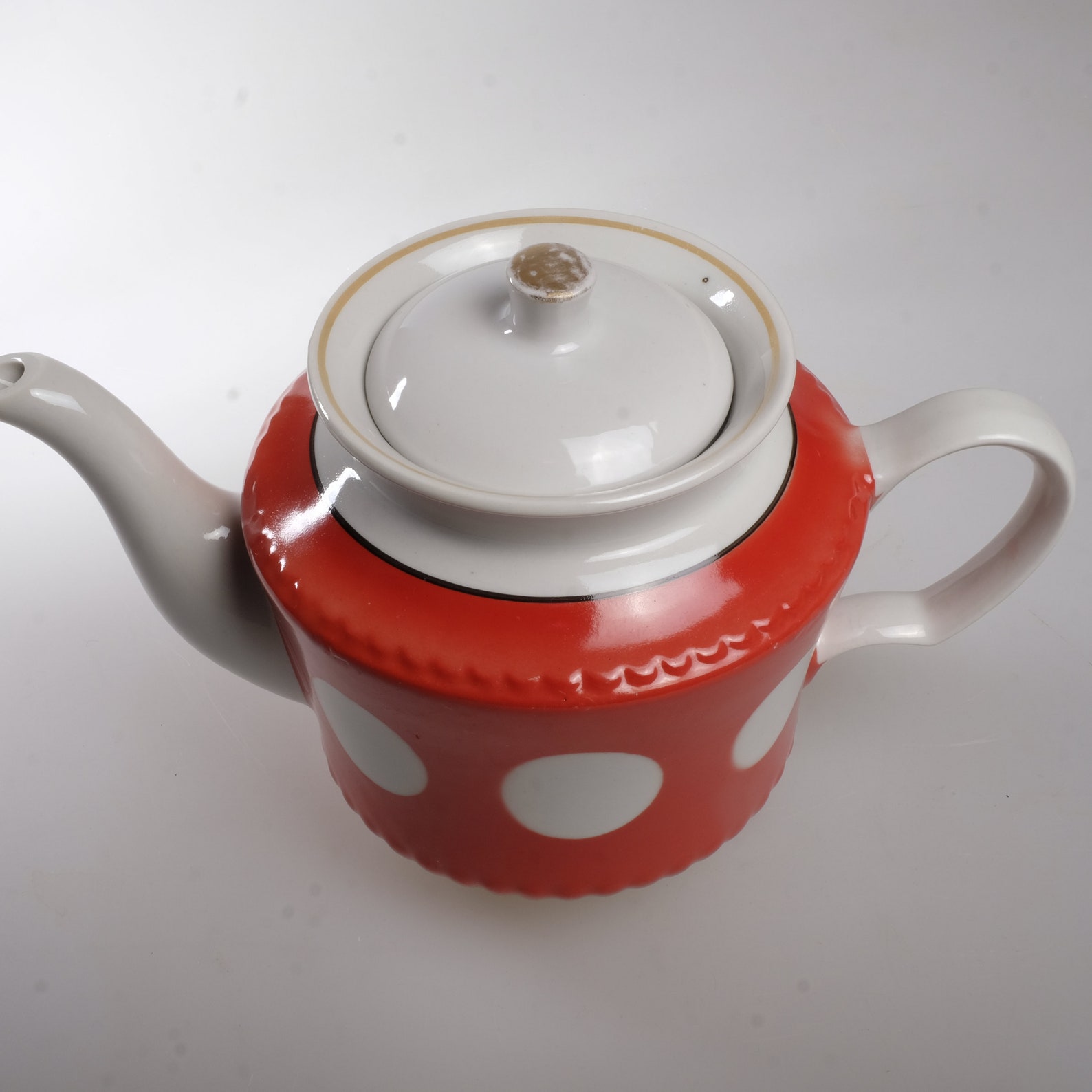 Red Vintage Teapot Large Polka Dot Teapot 2L Tea Kettle - Etsy