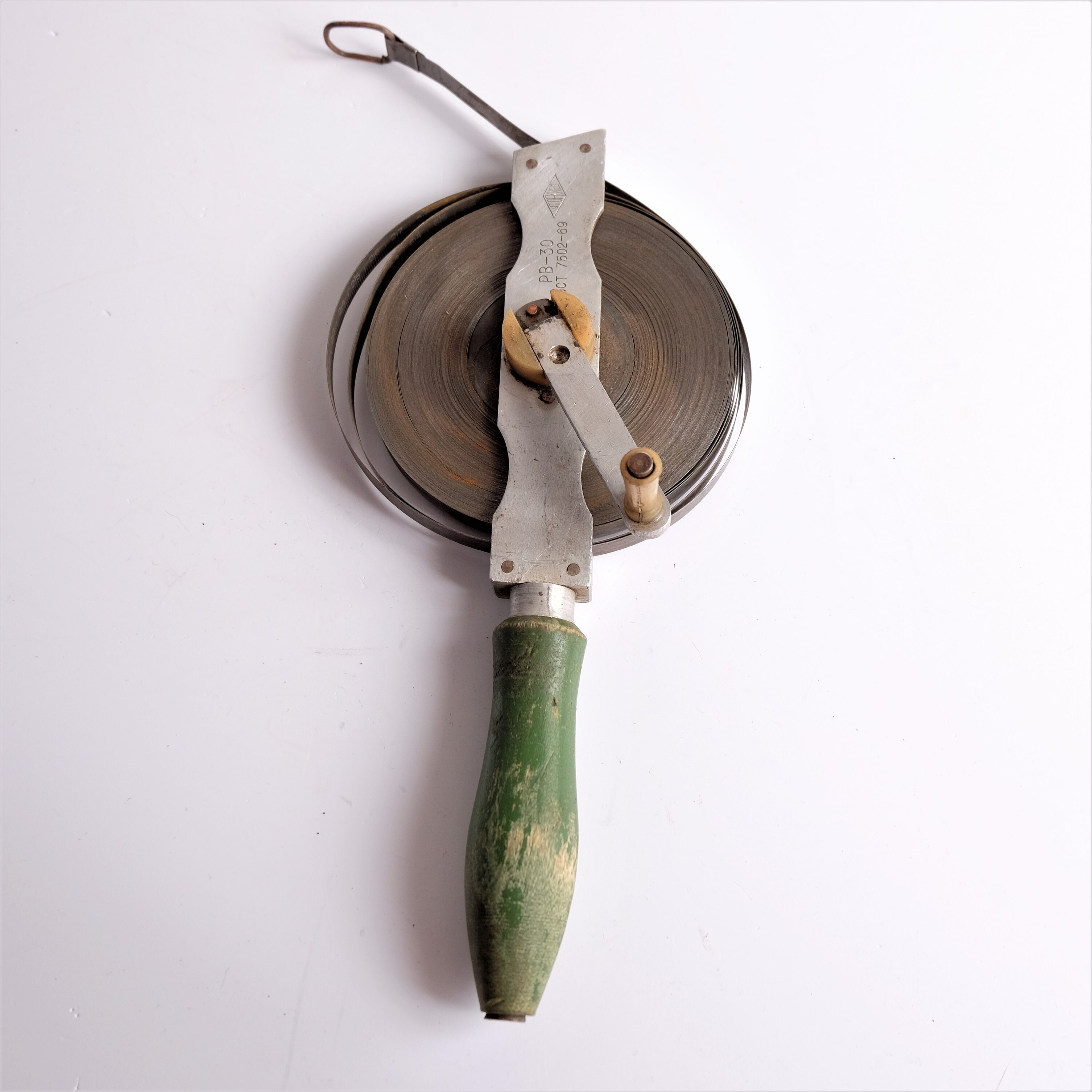 Vintage Steel Tape Measure Reel 30 m / 98' Old Hand | Etsy